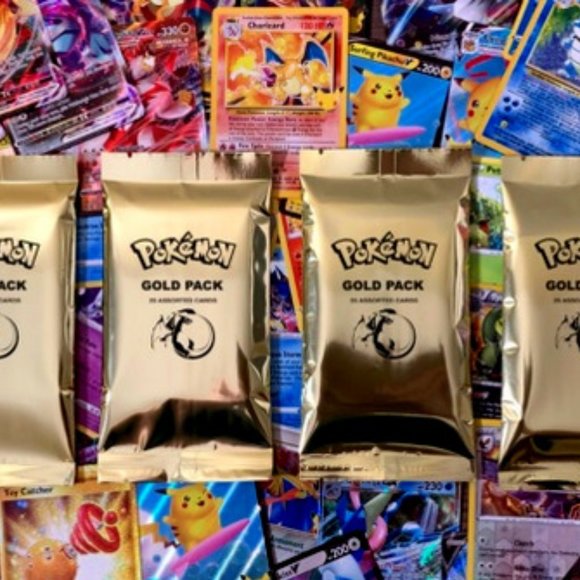 Pokemon | Games | Pokemon Gold Pack Lot Of 25 Cards Tcg Official Ultra ...